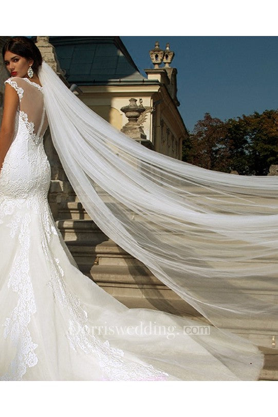 Bridal Veil With Hair Comb Long Tail Simple Wedding Veils Super Soft ...